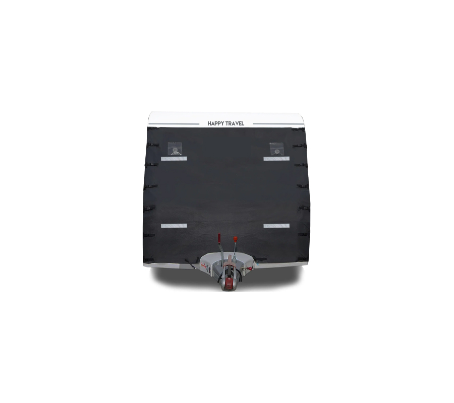 Caravan Front Cover with LED lights and reflective strips.